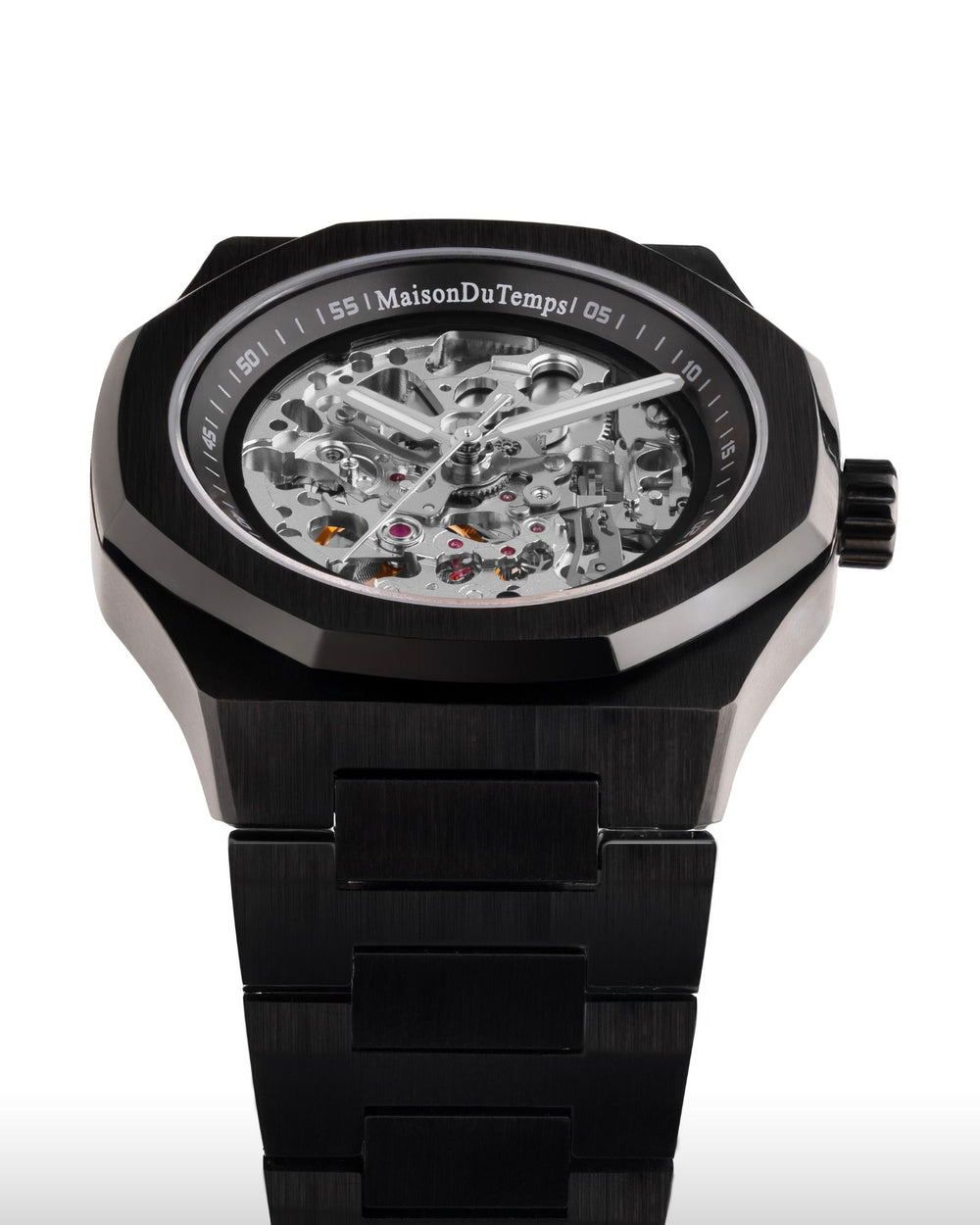 Montre Homme MTBeta Skeleton Black Automatique Miyota Bracelet Acier