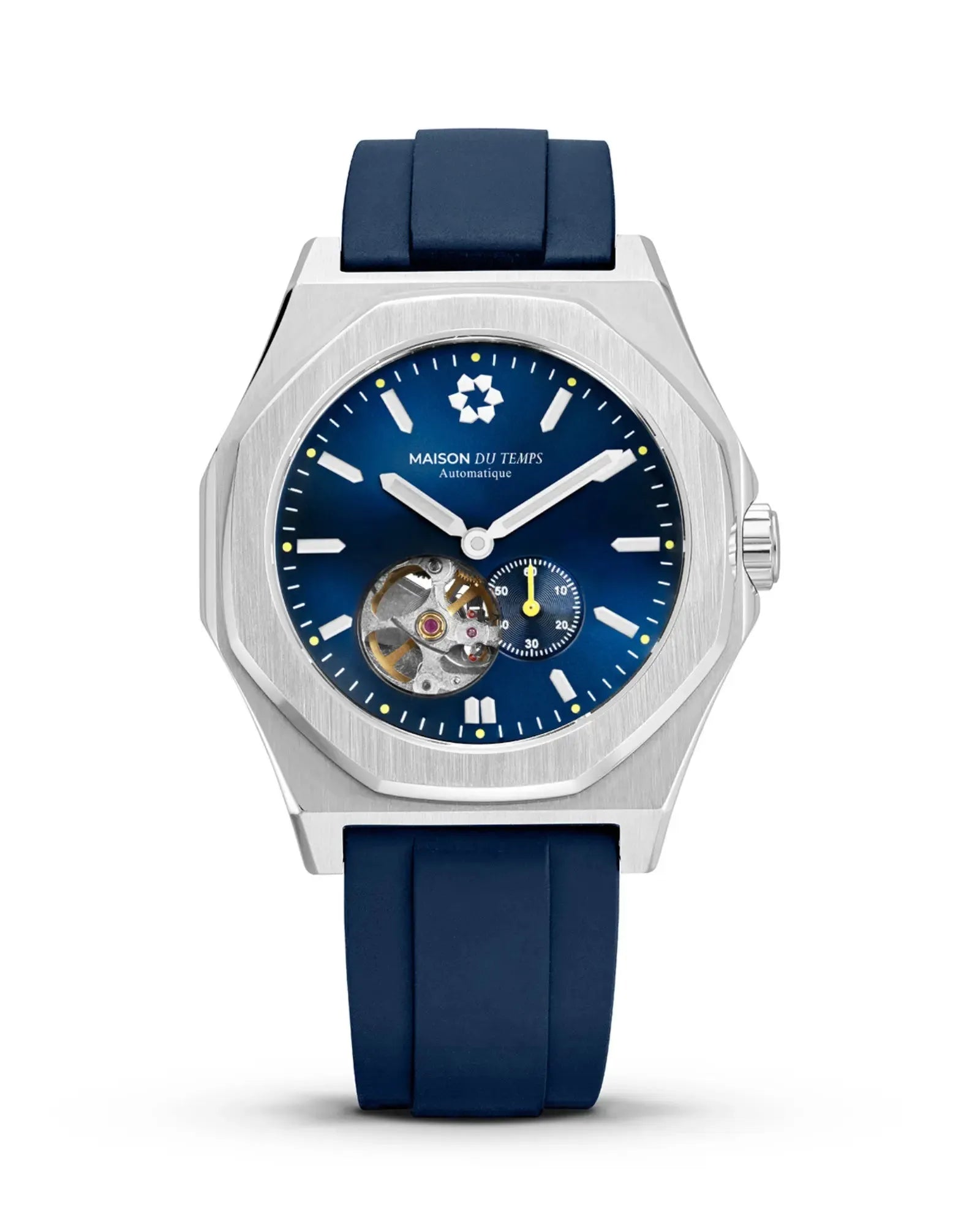 Montre Homme MTDelta Coeur Ouvert Bleu Automatique Miyota Bracelet Bleu