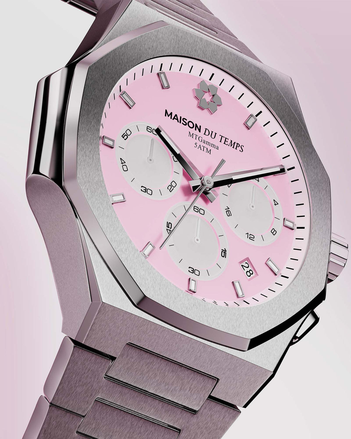 Montre Homme MTGamma Chronographe Rose Quartz Miyota Bracelet Acier